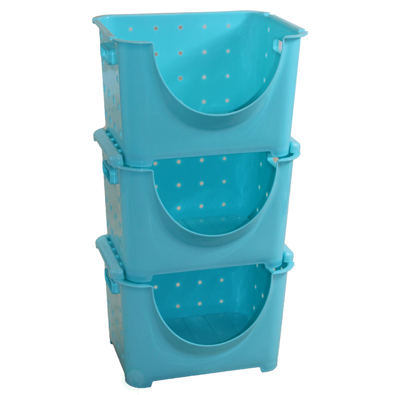 Basicwise Stackable Plastic Storage Container Stacking Bins And Reviews